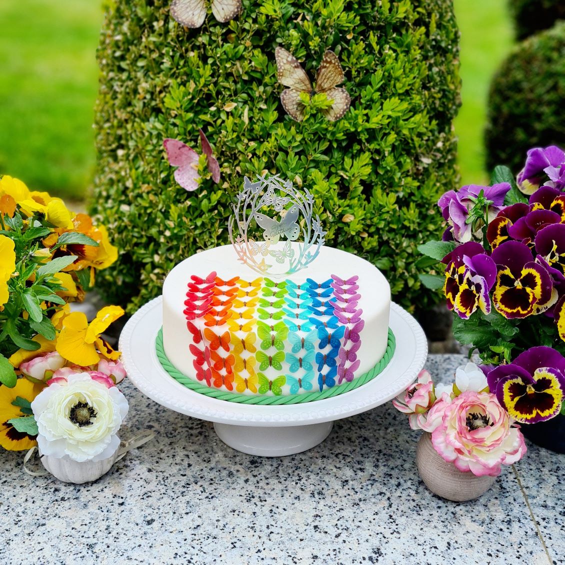 Esspapier Regenbogen Schmetterling – Clever Cakes